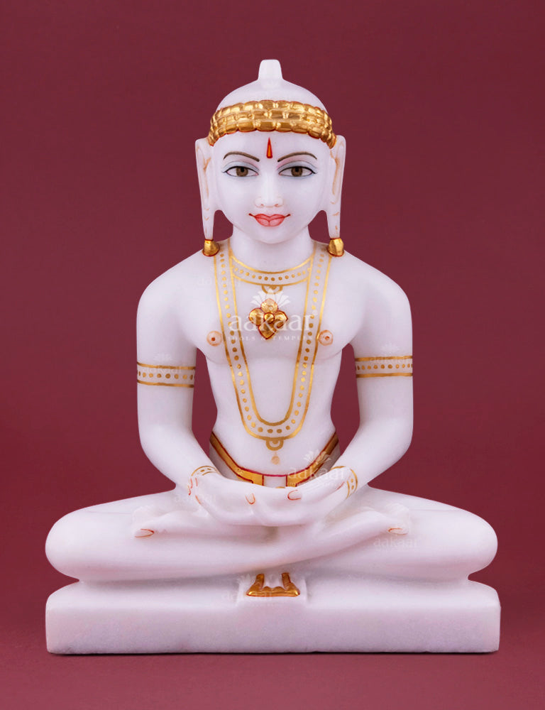 Marble Idol Mahavir 9" – Aakaar - Idols & Temples