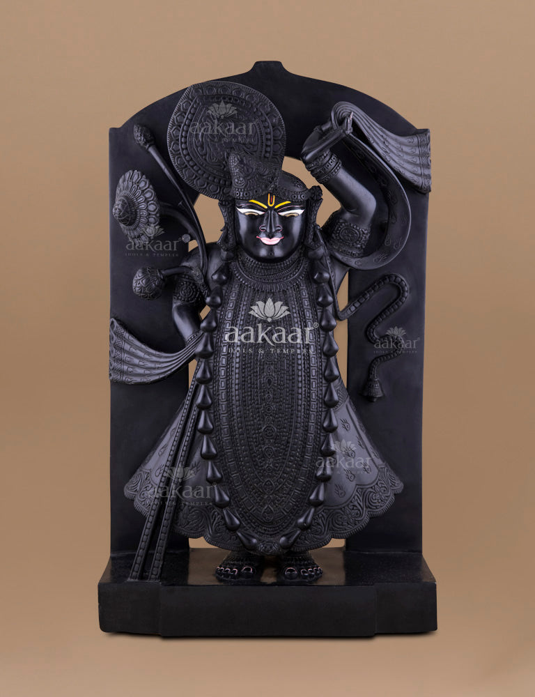 Shrinathji in Black Marble 18" – Aakaar - Idols & Temples