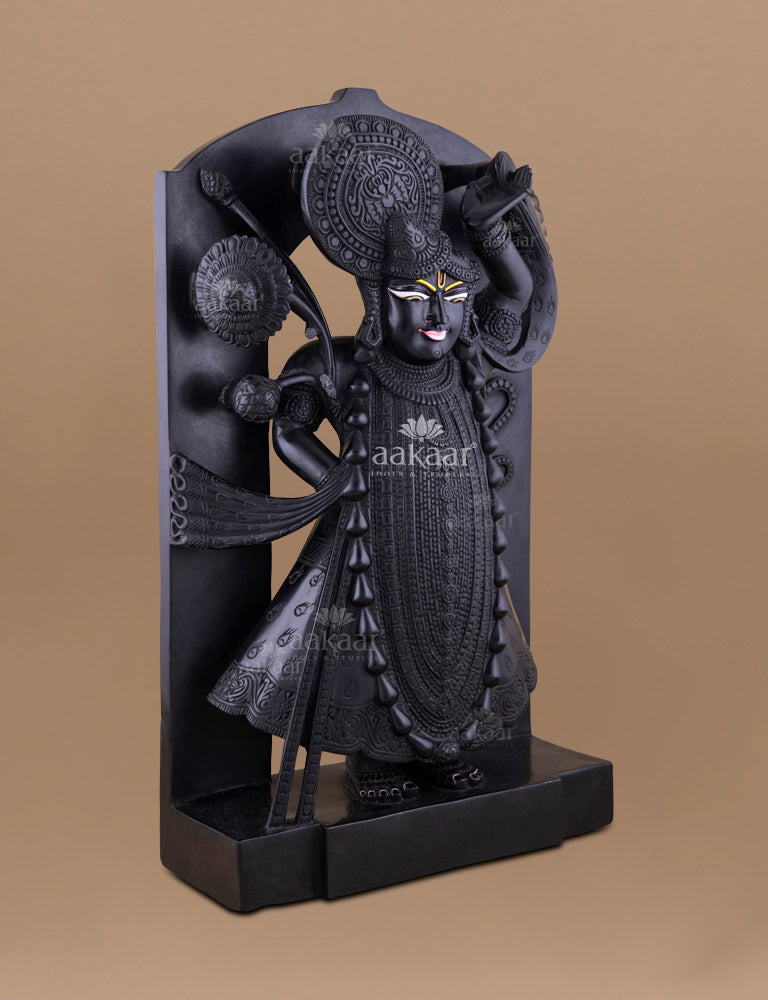 Shrinathji in Black Marble 18" – Aakaar - Idols & Temples