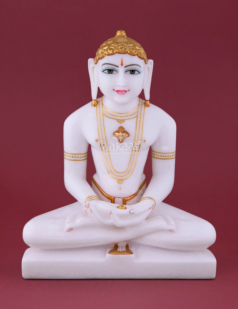 Jain Murti Mahavir in Marble 15" – Aakaar - Idols & Temples